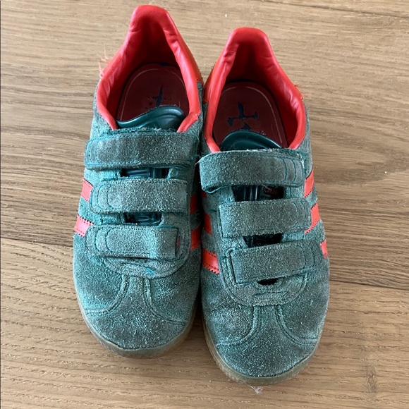 adidas | Shoes | Adidas Green And Red Velcro Sneakers | Poshmark